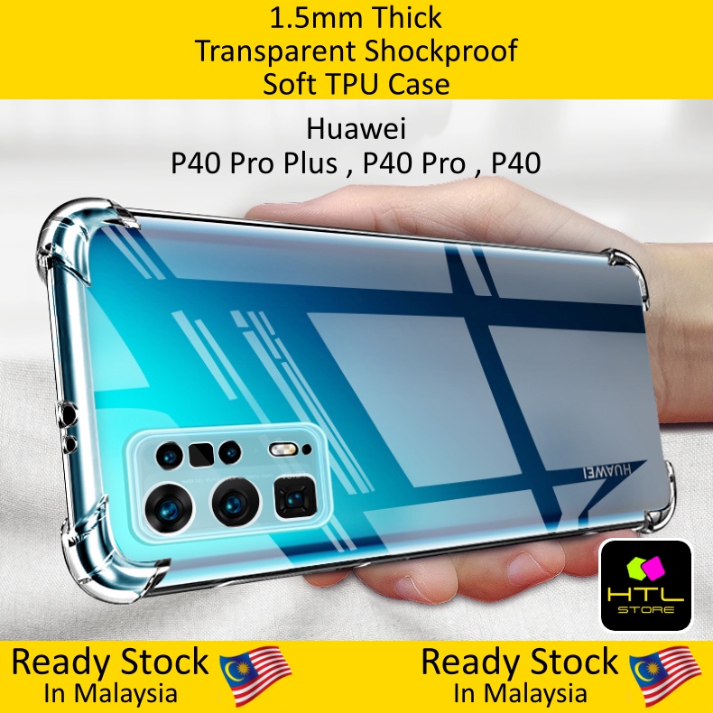 Huawei P40 Pro Plus, P40 Pro, P40, P30 Pro Shockproof High Quality Transparent 1.5mm Thick Soft ...