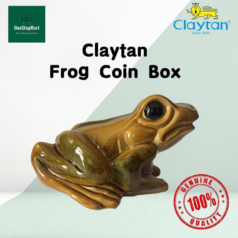 CLAYTAN Frog/katak Coin Box/ Ceramic/ Coin bank/ Saving bank/ Saving ...