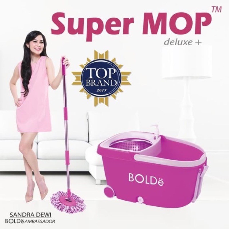 Super MOP BOLDe DELUXE+|Stainless, Dispenser, Drainage, Puller, Wheel ...