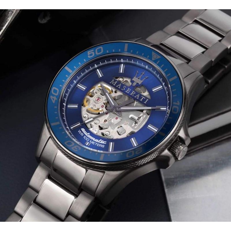 Maserati Sfida Gunmetal Metal Band Automatic Men's Watch R8853140001 50 ...