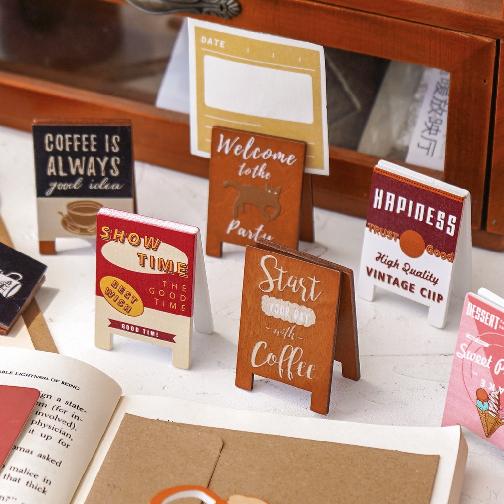 【JY】Retro message clips Wooden photo clips Desktop ornaments Note clips ...