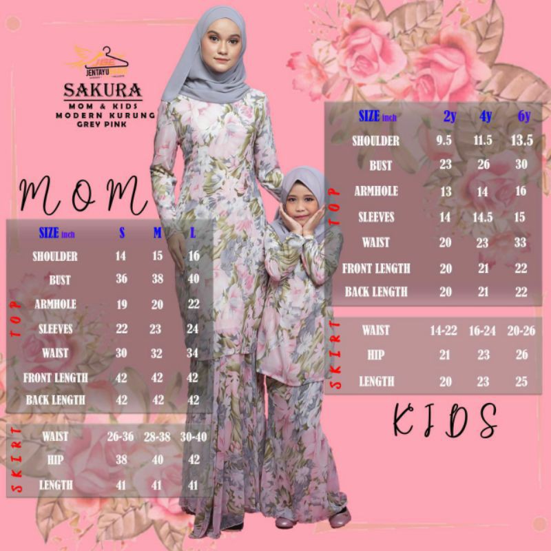 SAKURA MODERN KURUNG ( MOM & KIDS ) | Shopee Malaysia