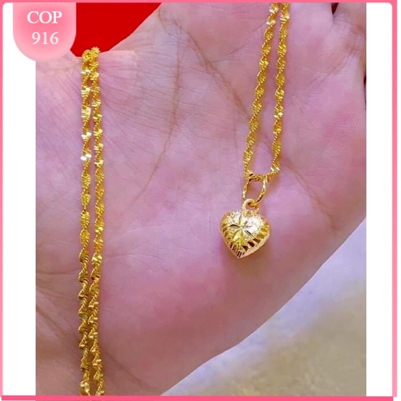 🔥Rantai Leher + Loket Love 916 Emas Korea Viral ( NECKLACE ) Dewasa dan ...