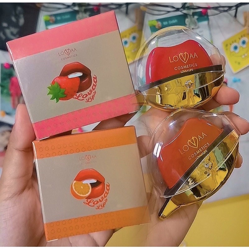 💯 ORI SAKA BIBIR LOVAA LIPS KEMAM KEMAM 2IN1🍓🍊 | Shopee Malaysia