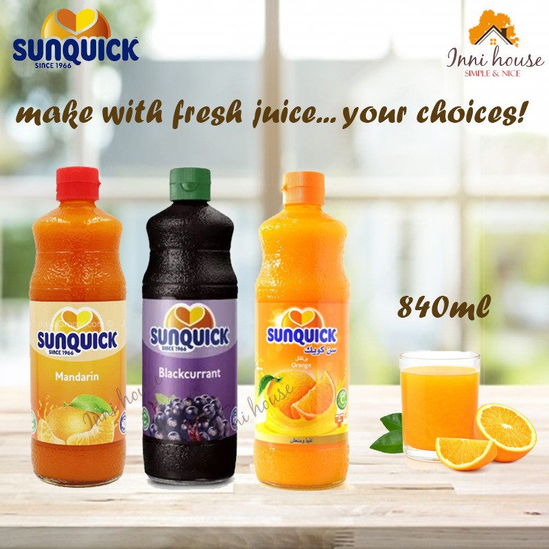 SUNQUICK JUICE 840ml（mandarin/orange/blackcurrent/lemon） | Shopee Malaysia