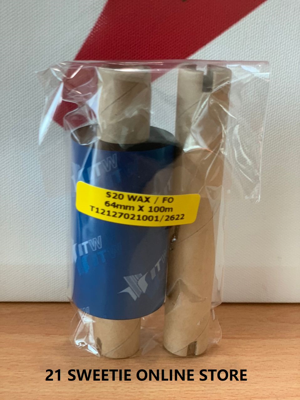 [1 roll] Premium 64mm x 100m Thermal Transfer Wax Ribbon 64x100 ITW TTR ...