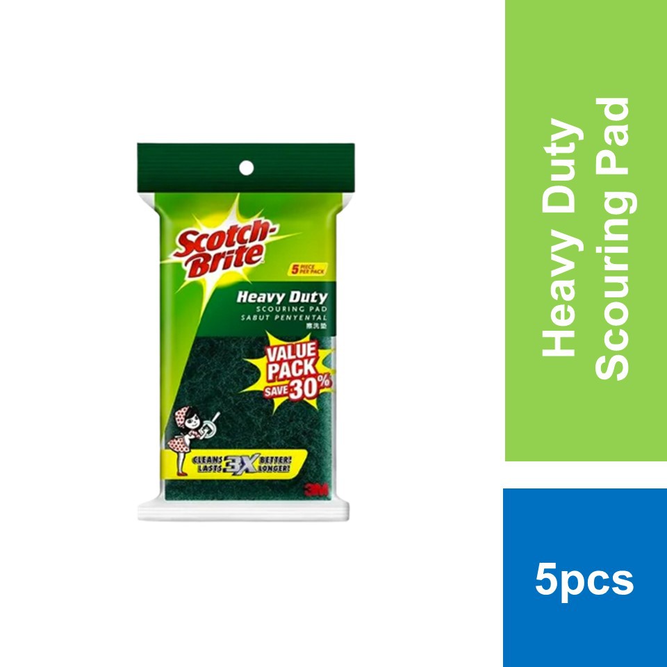 3M Scotch Brite Heavy Duty Scouring Pad 5pcs | Shopee Malaysia