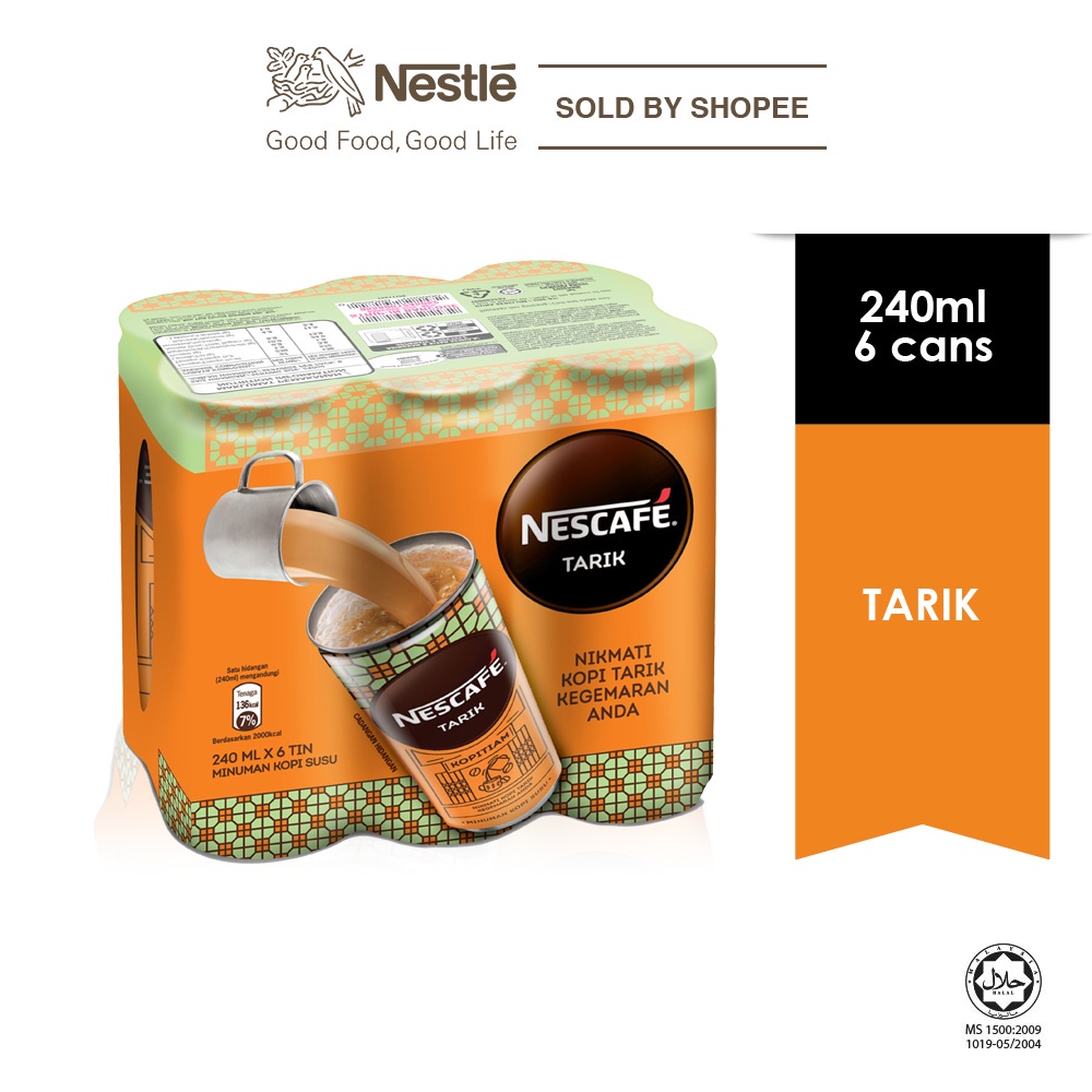 NESCAFE Tarik 240ml x 6 Cans (Halal) | Shopee Malaysia