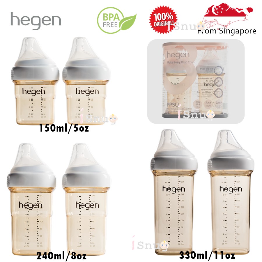 Hegen PCTO Feeding Bottle PPSU Botol Susu (2-pack) - 150ml 5oz/ 240ml 8oz/ 330ml 11oz | Shopee ...