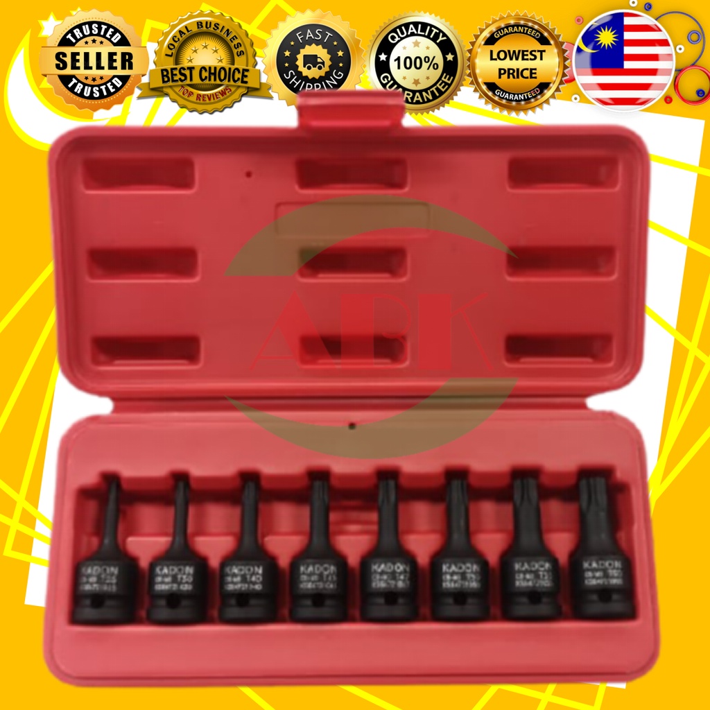 1/2" T25-T60 KADON IMPACT INTERNAL TORX SOCKET SET (8PCS) | Shopee Malaysia