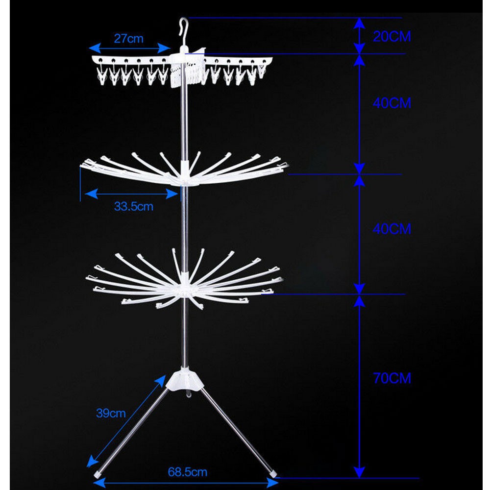 Penyangkut Baju Kukuh Tahan Lasak 3 Tier Clothes Hanging Drying Rack ...