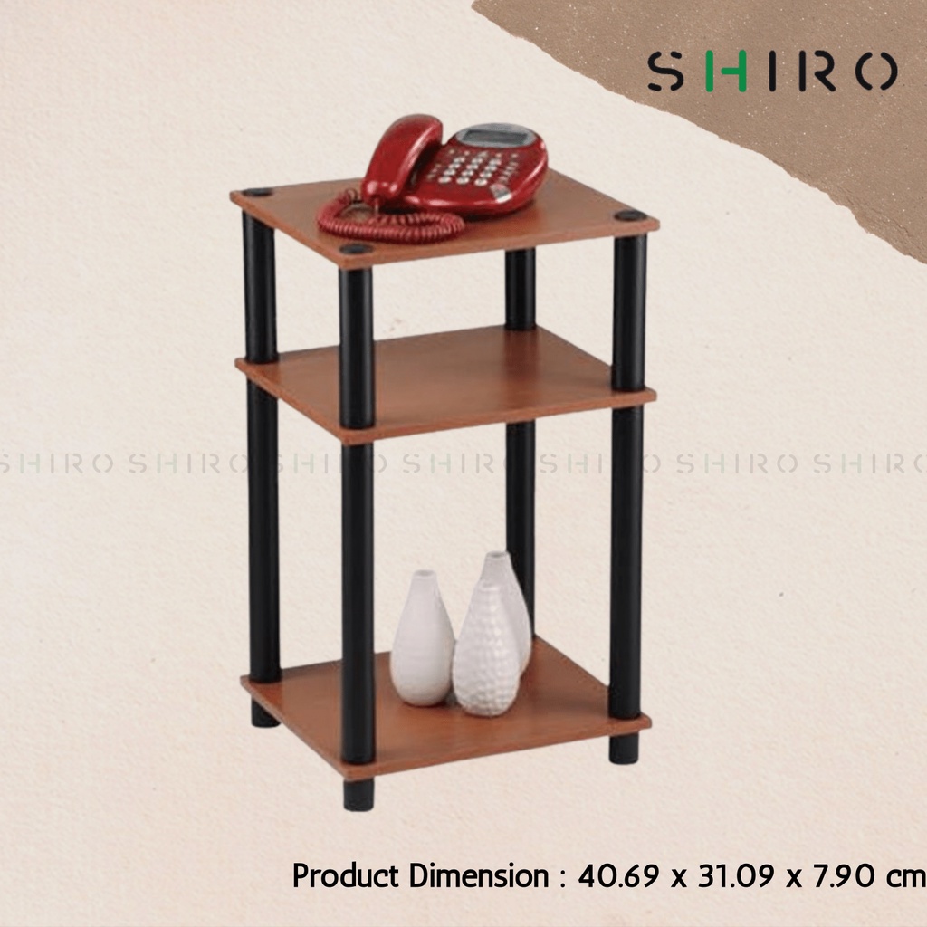 SHIRO Furniture 2 Tier Side Table Telephone Stand mini table storage ...