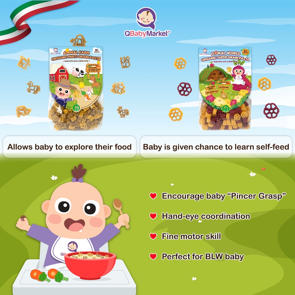 Q Baby Market /Little Pasta Organic Super Grain Pasta Floral World ...