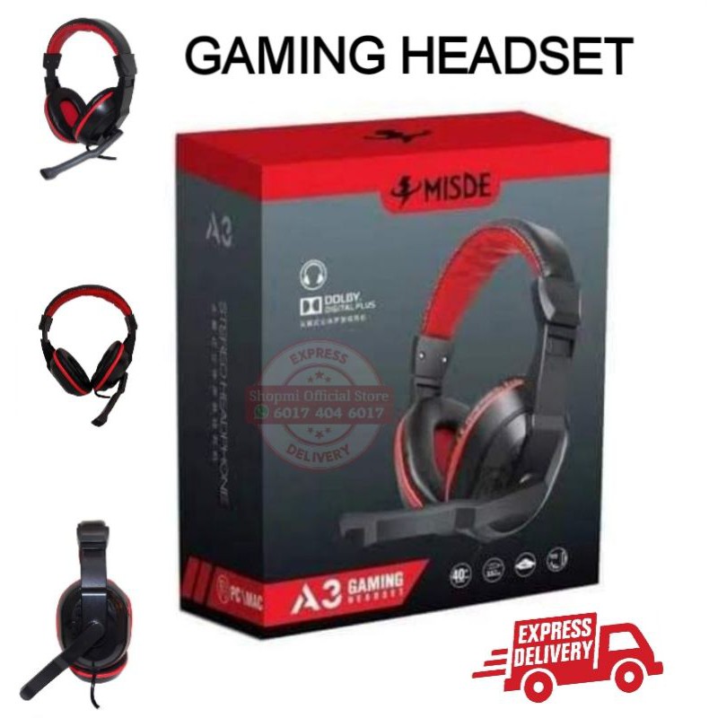[MISDE] A3 Gaming Headset PC Game Headphone Over-Ear Gaming Headset 3 ...