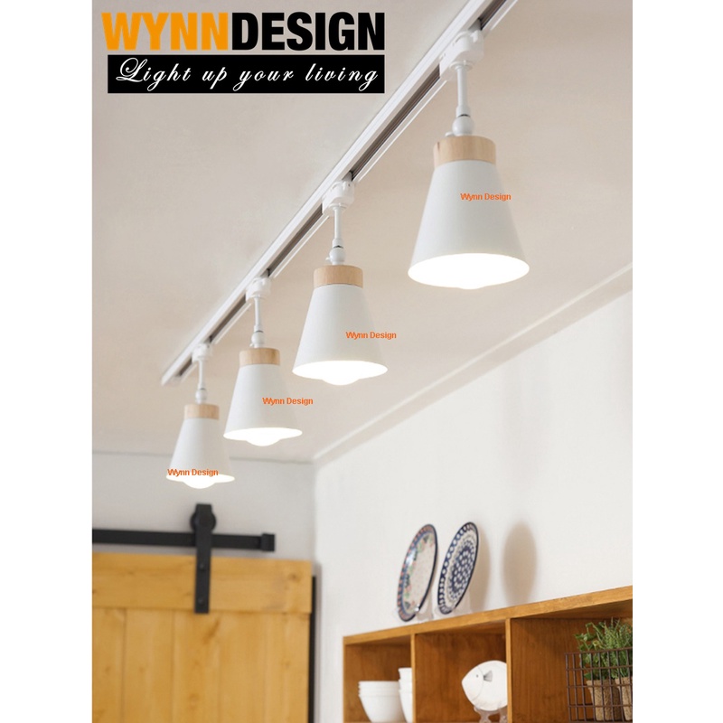 Wynn Design Set of 4 [1 Meter Track Rail with 3 x Track Light] with E27 ...