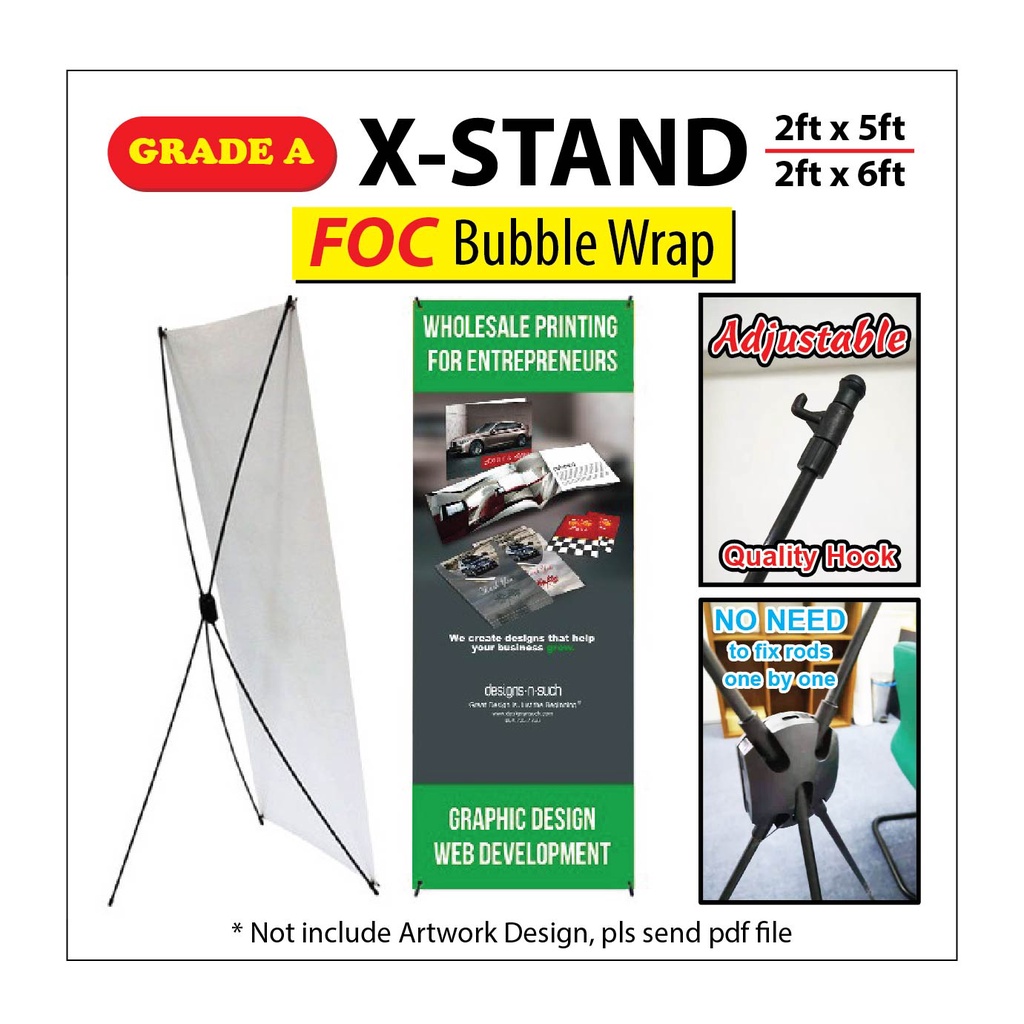 Banner X-STAND Bunting Stand / 2ft x 5ft, 2ft x 6ft / READY STOCK # ...