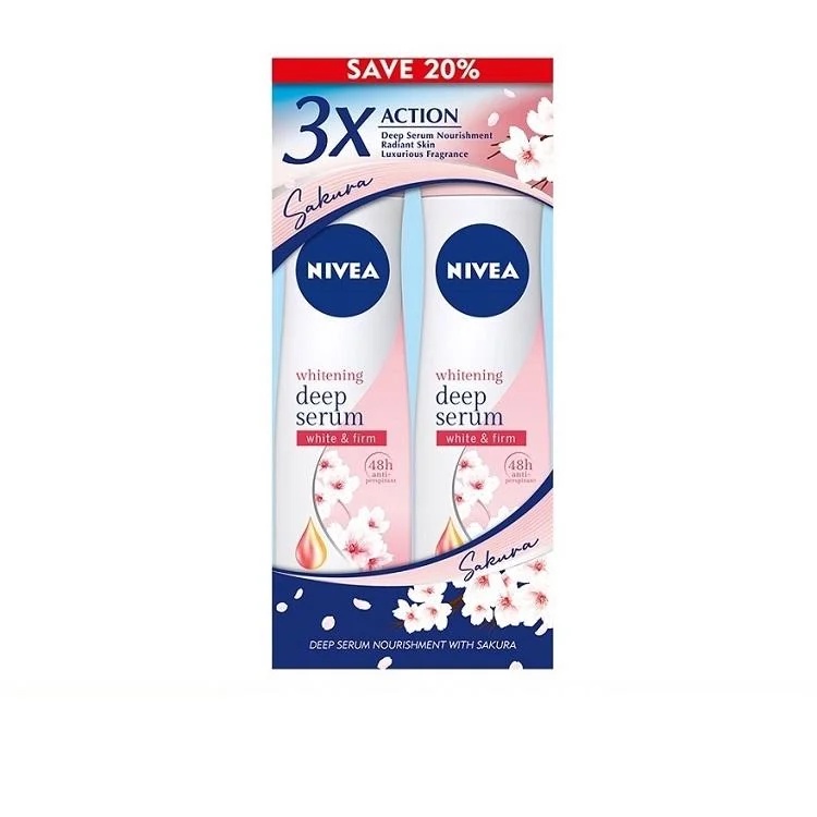 Nivea Women Deodorant Deep Whitening Serum Sakura (F) Spray 150ml Pack ...
