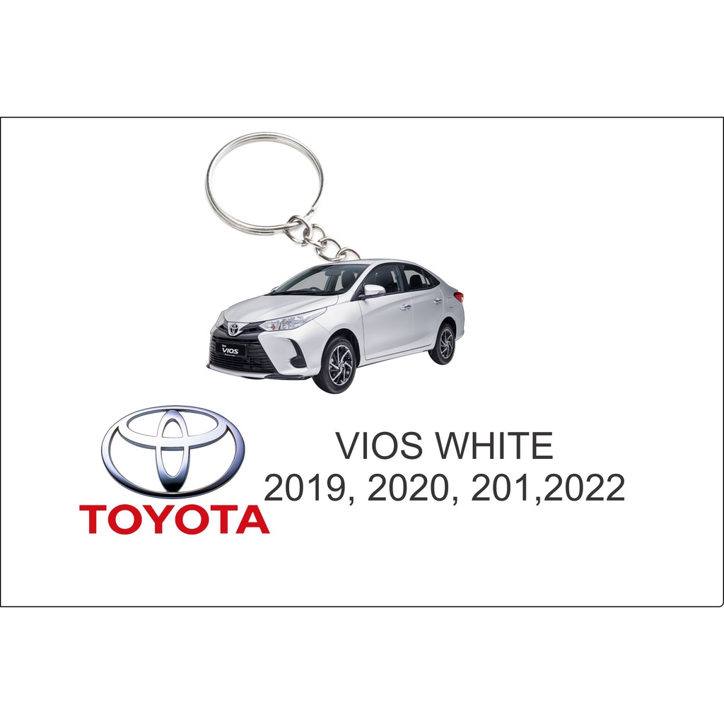 Toyota Vios white 2019, 2020, 2021, 2022 keychain 2d | Shopee Malaysia