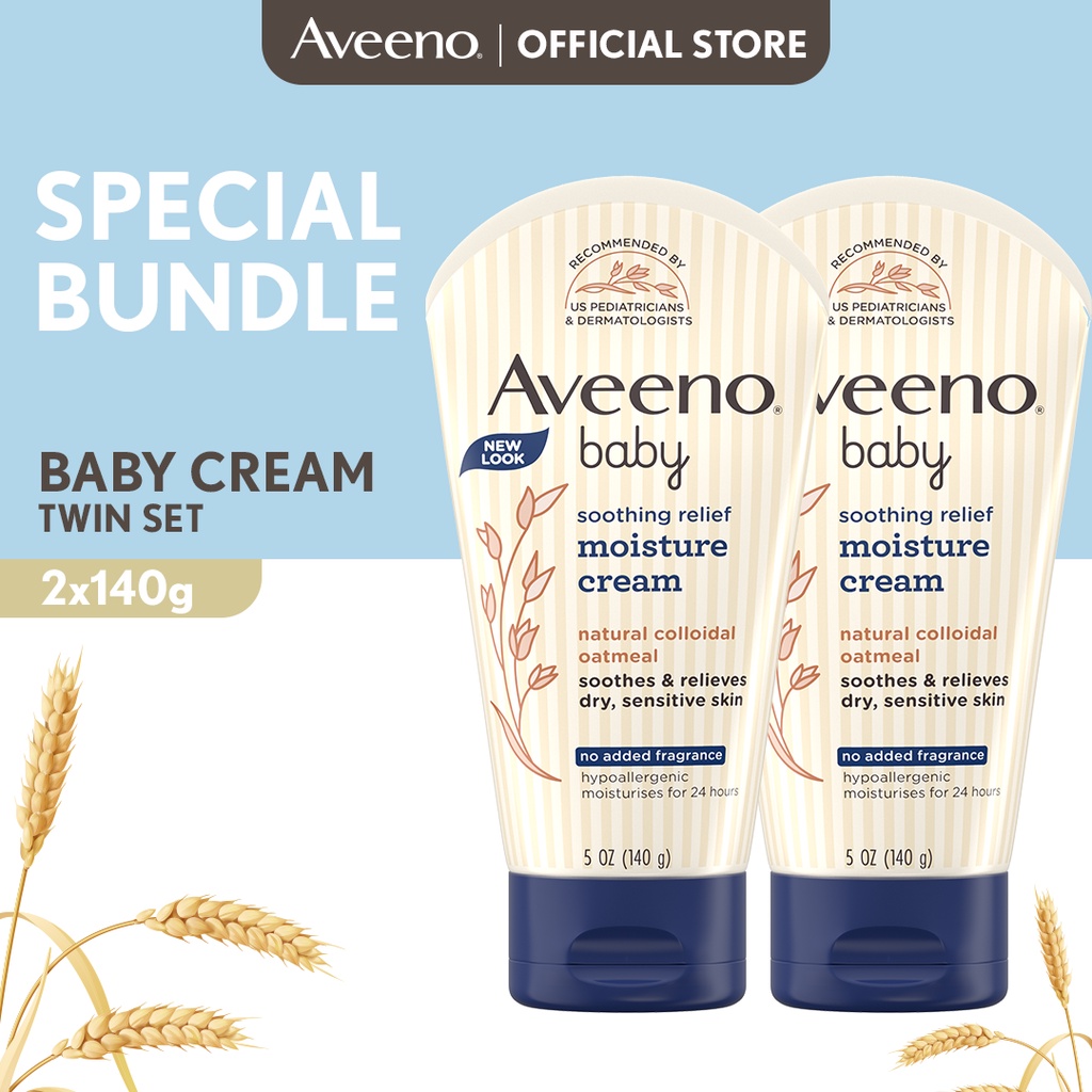 Aveeno Baby Soothing Relief Moisturizing Cream Twin Set | Baby ...