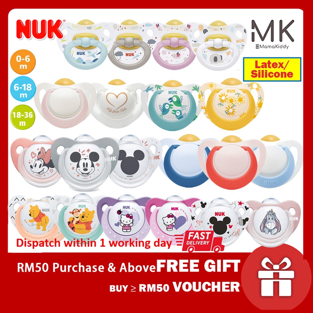 NUK Silicone / Latex Disney Mickey Minnie Soother Pacifier Winnie Pooh ...