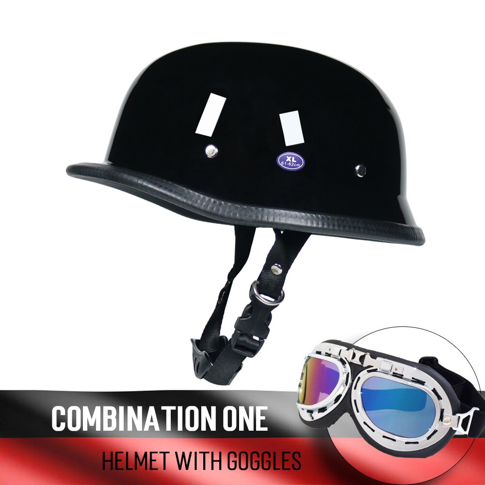 Motorcycle Vintage chrome Helmet Germany DOT Graphics Moto Motocicleta ...