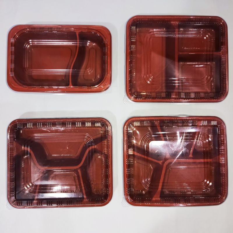 Bento Box with Clear Lid 2, 3, 4, & 5 Compartments (50pcs/pack ...