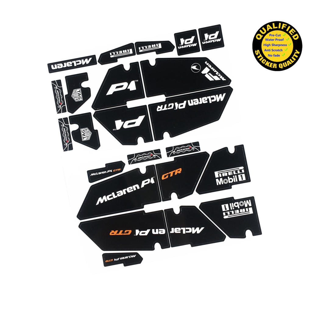 Custom sticker for MOC-16915 1:8 McLaren P1 Black color model, sticker ...