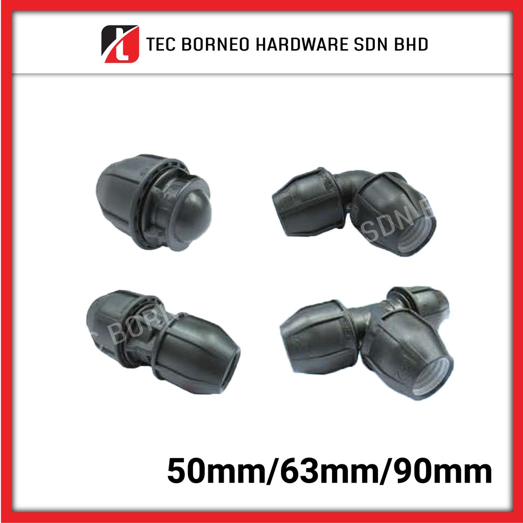 TEC [50mm 63mm 90mm] HDPE Poly Pipe Fitting Penyambung Polypipe TEE ...