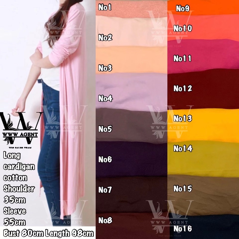 Women Basic Long Cardigan Cotton Cardigan Labuh Cotton | Shopee Malaysia