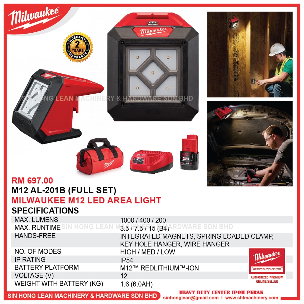 MILWAUKEE M12 AL-201B (FULL SET) M12 LED Area Light | Shopee Malaysia