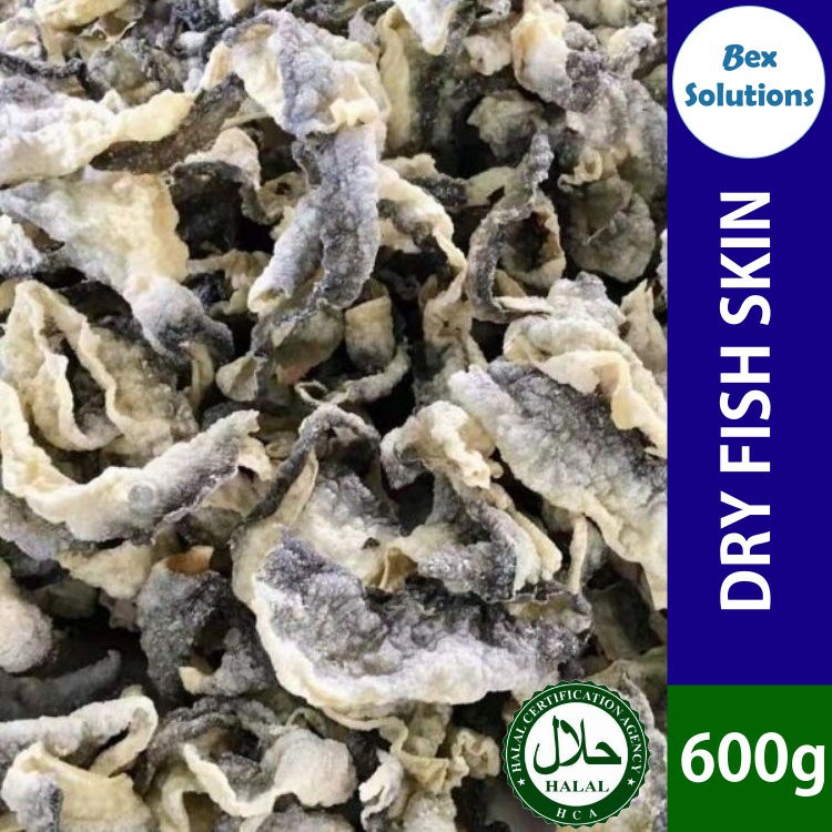 Halal Crispy Dry Fish Skin Original 600g No taste Raw Skin For ...