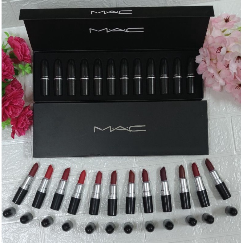 Matte Lipstick By Mac Collection Set of 12 Colors | Shopee Malaysia