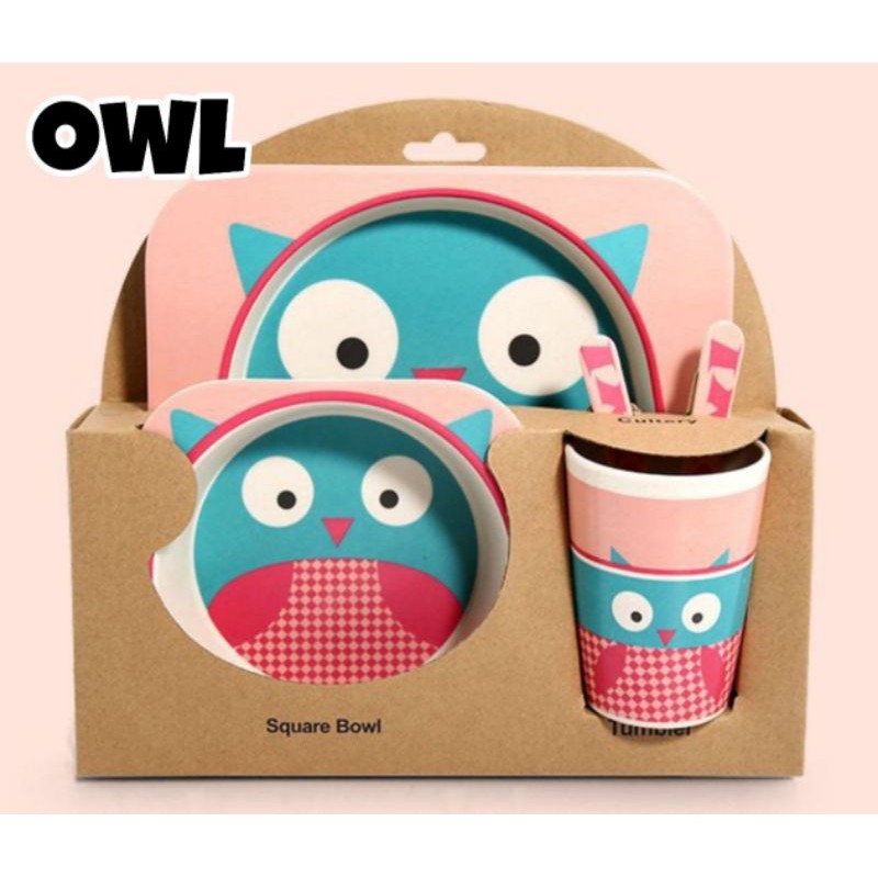 Bambo Fibre Tableware kids set pinggan makan kanak kanak 5 in 1 ...