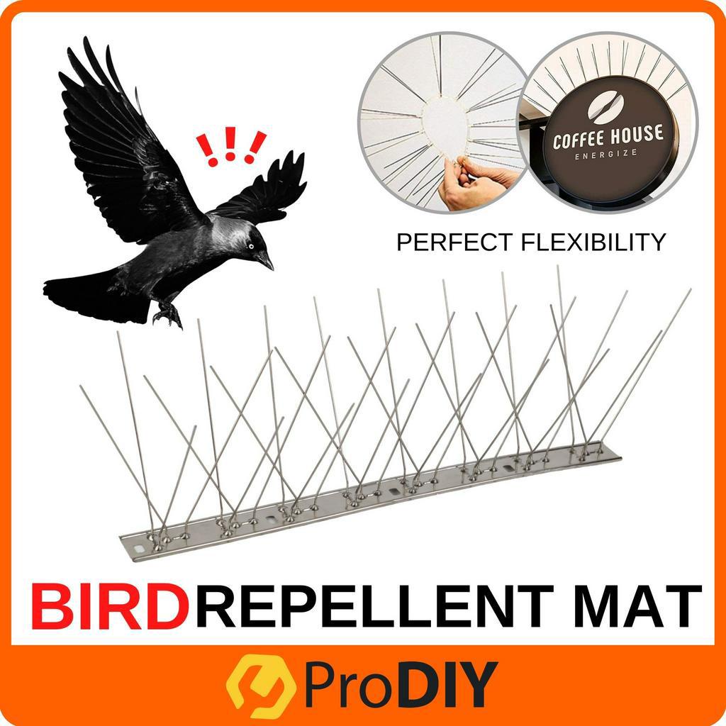 33cm Bird Repellent Mat Spikes S/Steel Animal Repeller Chase Birds ...
