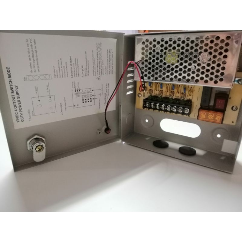 DC 12V 4 Channel CCTV Power Supply Metal Casing Distributor Switching ...