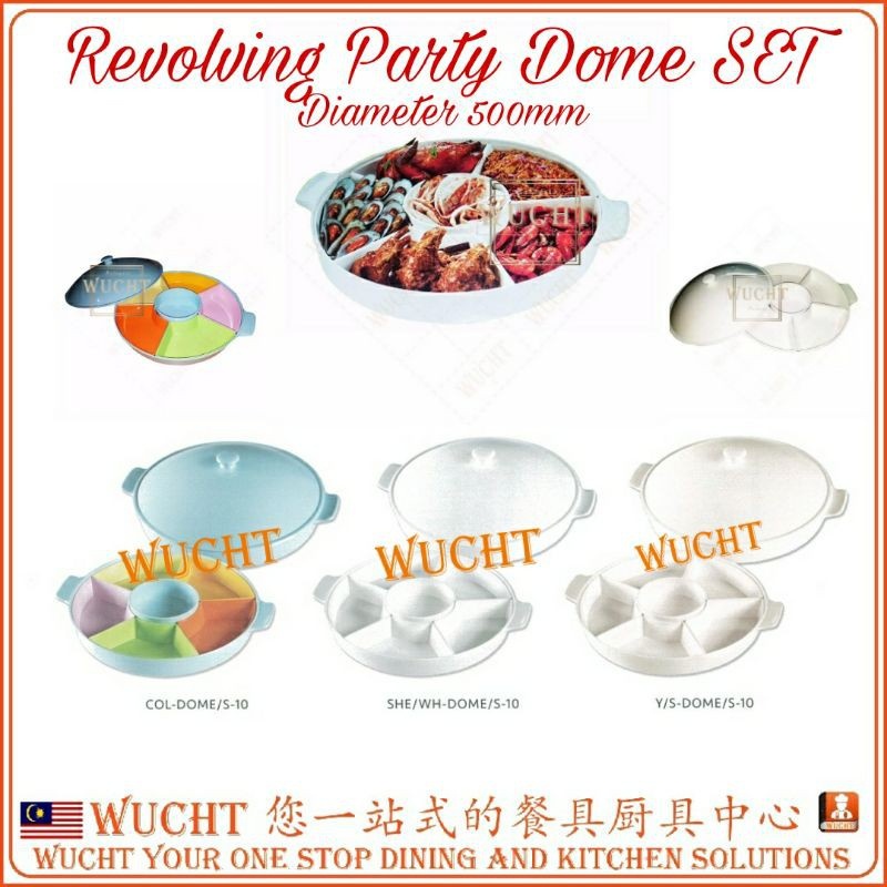 【WUCHT】Melamine Revolving Dome Serving Set / Dome Set (Ivory) | Shopee ...