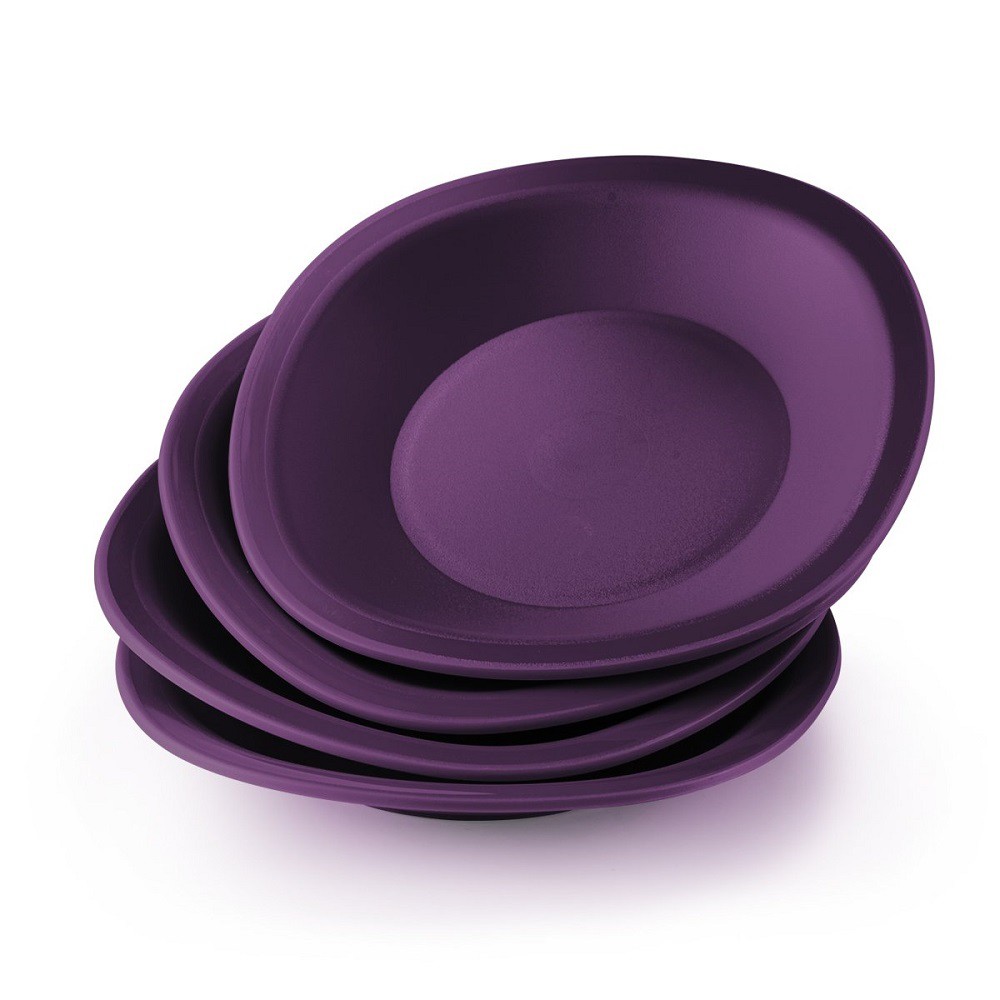 Tupperware Gourmet Dessert Set | Purple Royale Treat Plate (4) Dark ...