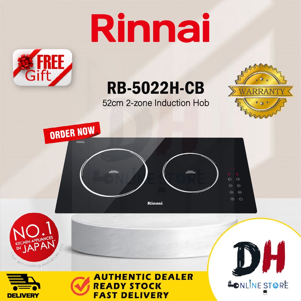 Rinnai RB-5022H-CB 2-Zone Built-in Induction Hob - Black (52cm ...