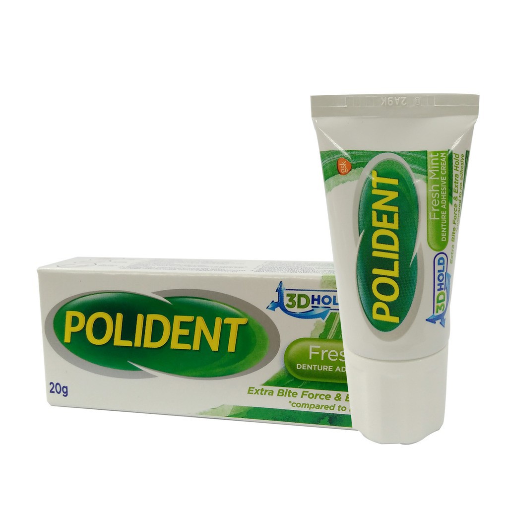 Polident Denture Adhesive Cream - Fresh Mint (20g) | Shopee Malaysia