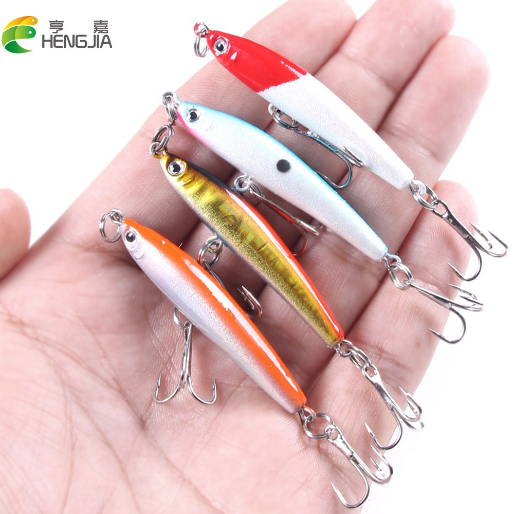 HENGJIA 1pcs Pencil Fishing Lure 6cm/3.4g Pencil Laser Minnow 3D Eyes Artificial Hard Bait Bass ...