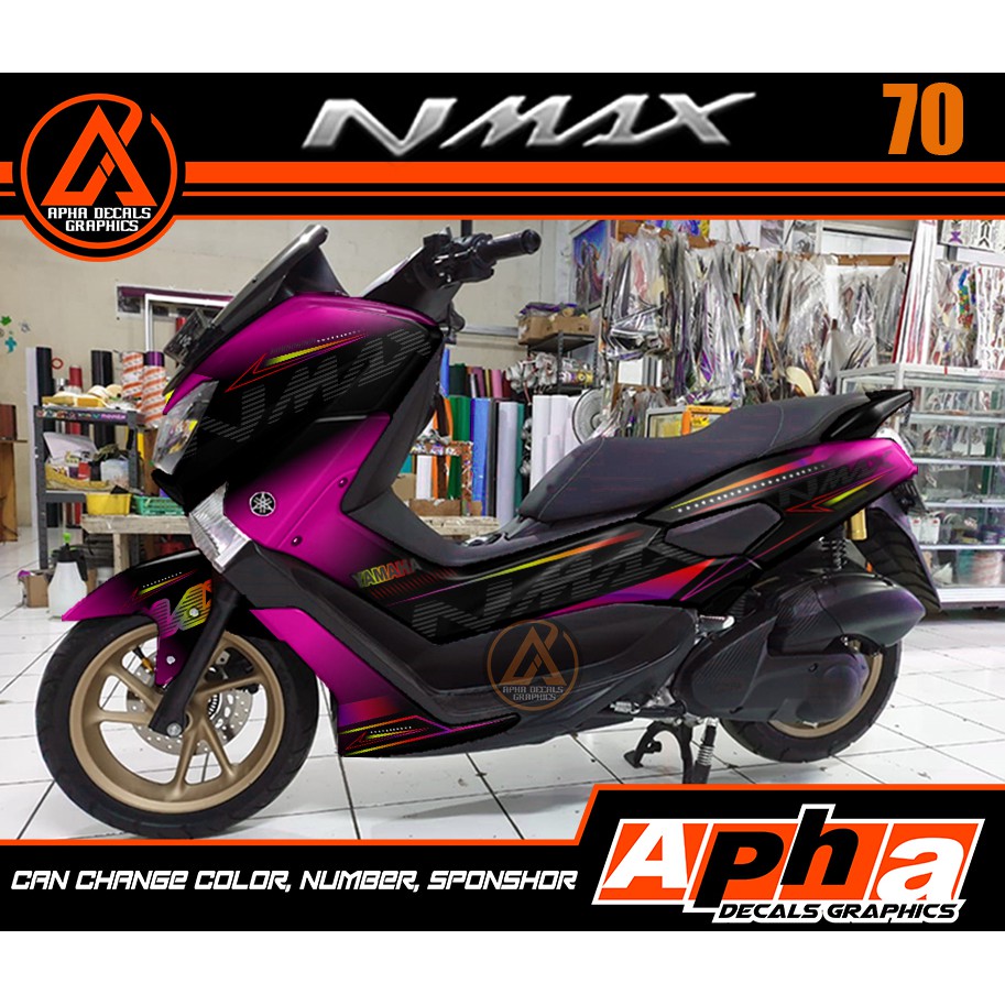 Custom YAMAHA NMAX 155 OLD RAINBOW DECAL PRINT MOTORCYCLE STICKER ...