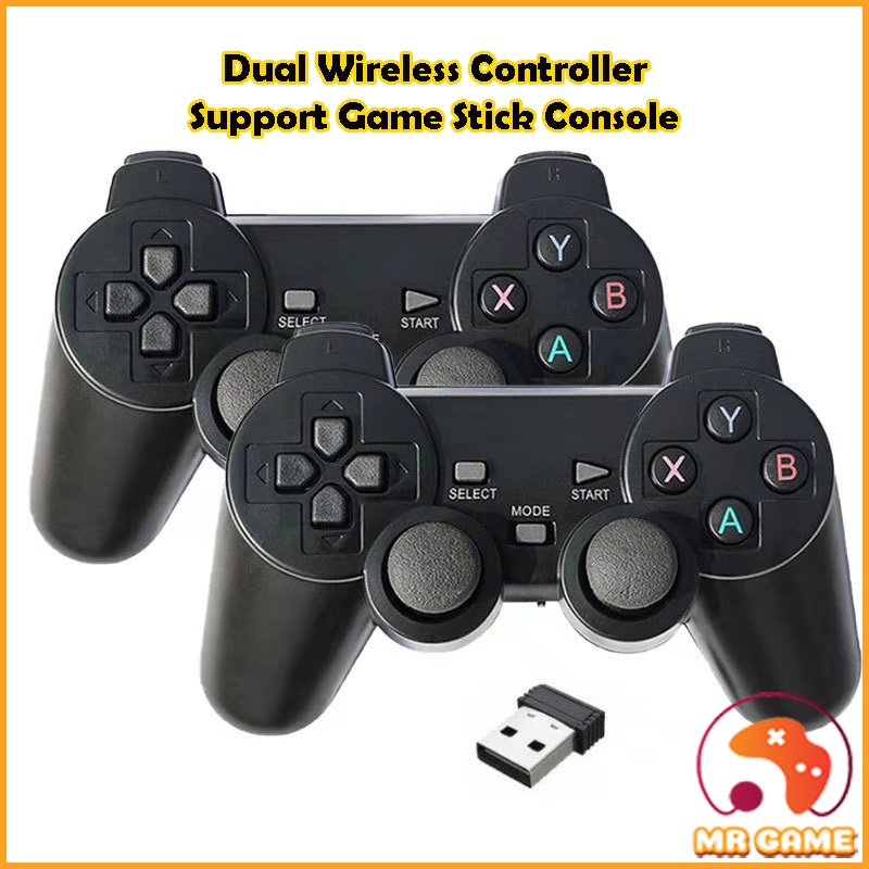 USB 2.4Ghz Twin Wireless Controller Analog Joystick For Game Stick ...