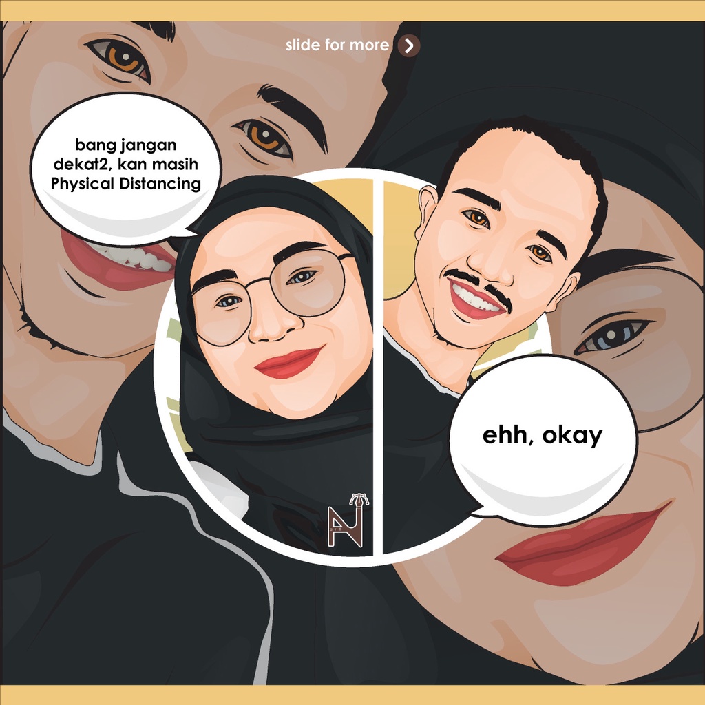 (COUPLE SET) GAMBAR VECTOR MURAH / Vector Art / Vector Potrait ...
