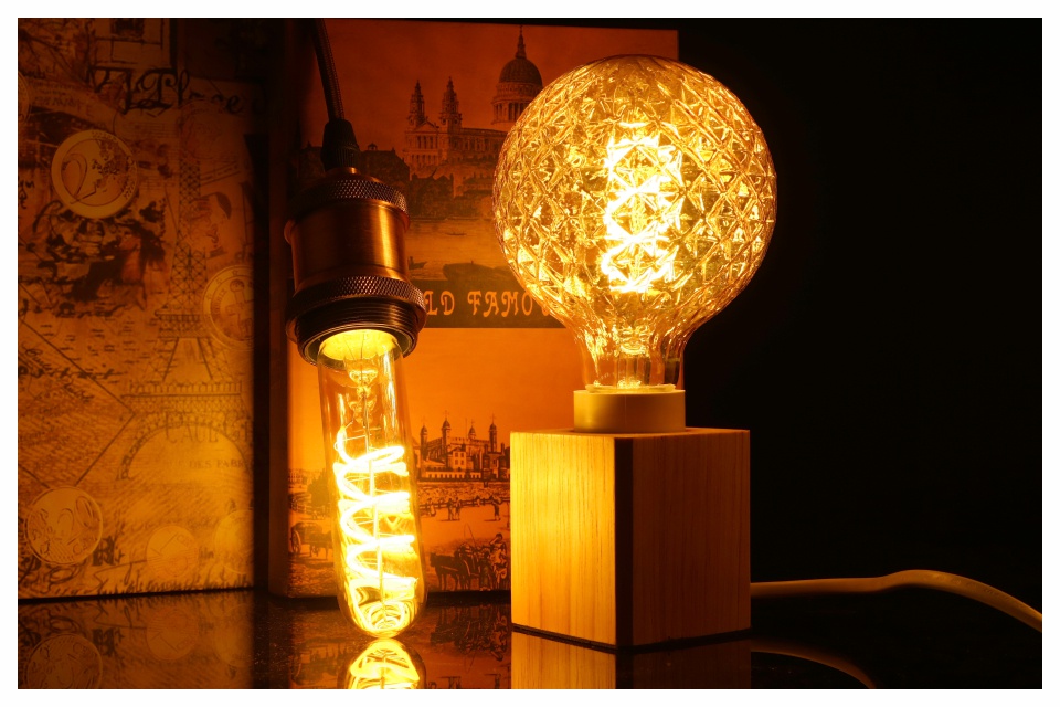 Got Liang Dimmable E14 E27 Retro LED Spiral Filament Light Bulb 4W Warm ...