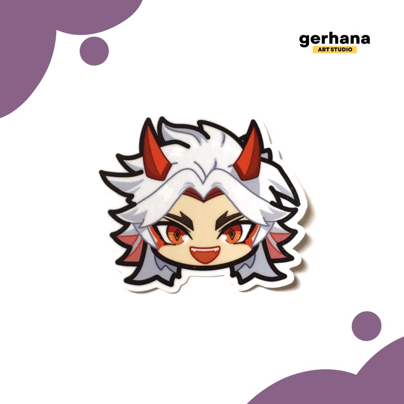 Genshin Impact Chibi Stickers | Diluc Kaeya Childe Itto Zhongli ...