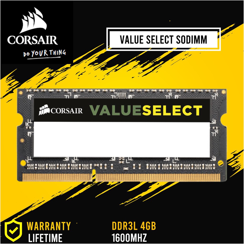 CORSAIR VALUE SELECT 4GB/8GB 1600MHZ DDR3/DDR3L LAPTOP NOTEBOOK SODIMM ...