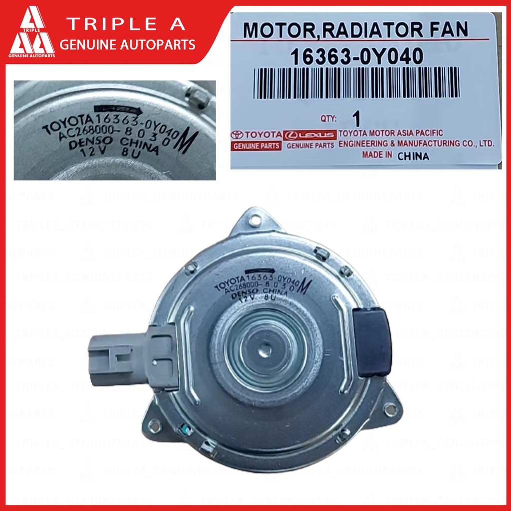 16363-0Y040 OY040 TOYOTA RADIATOR FAN MOTOR VIOS NCP150 NSP151 2013 ...