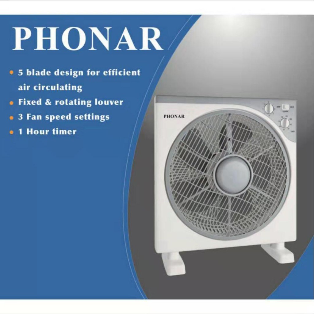 Phonar 12 Inch Oscillating Box Fan (1 year warranty & 7 days 1 to 1 ...