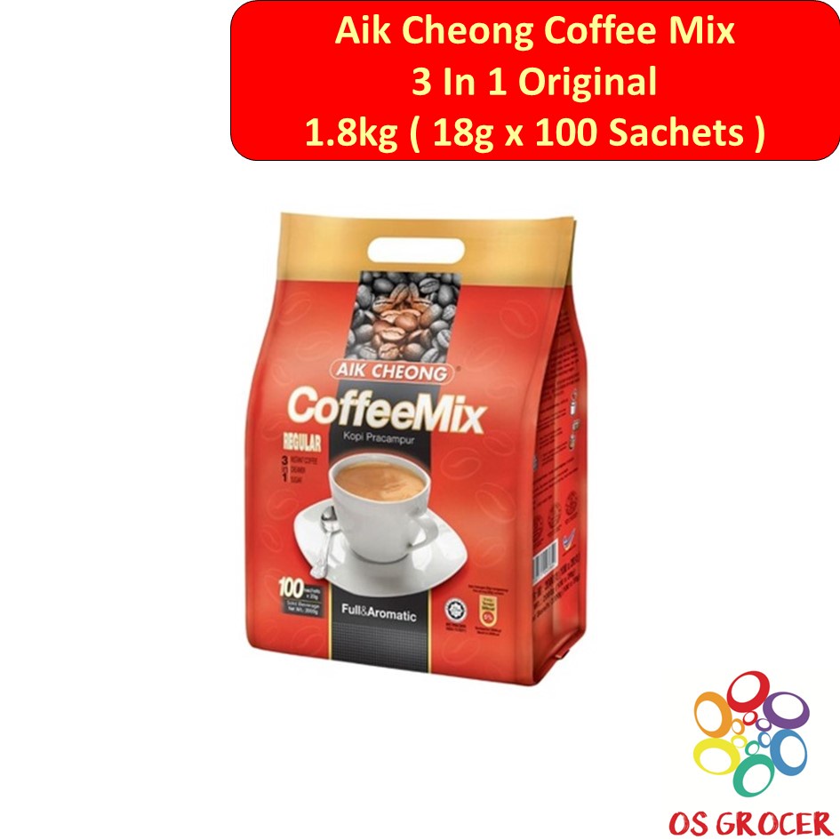 RM26.90 Aik Cheong Coffee Mix 3 In 1 Regular 1.8kg ( 18g x 100 Sachets ) | Shopee Malaysia
