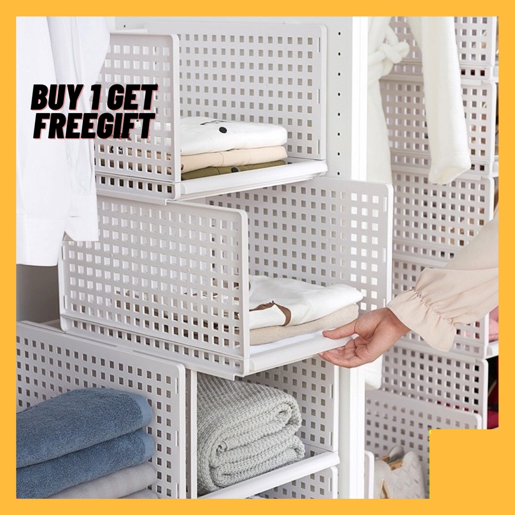 Rak Baju Plastik Bertingkat Serbaguna Clothes Foldable Storage Rack ...